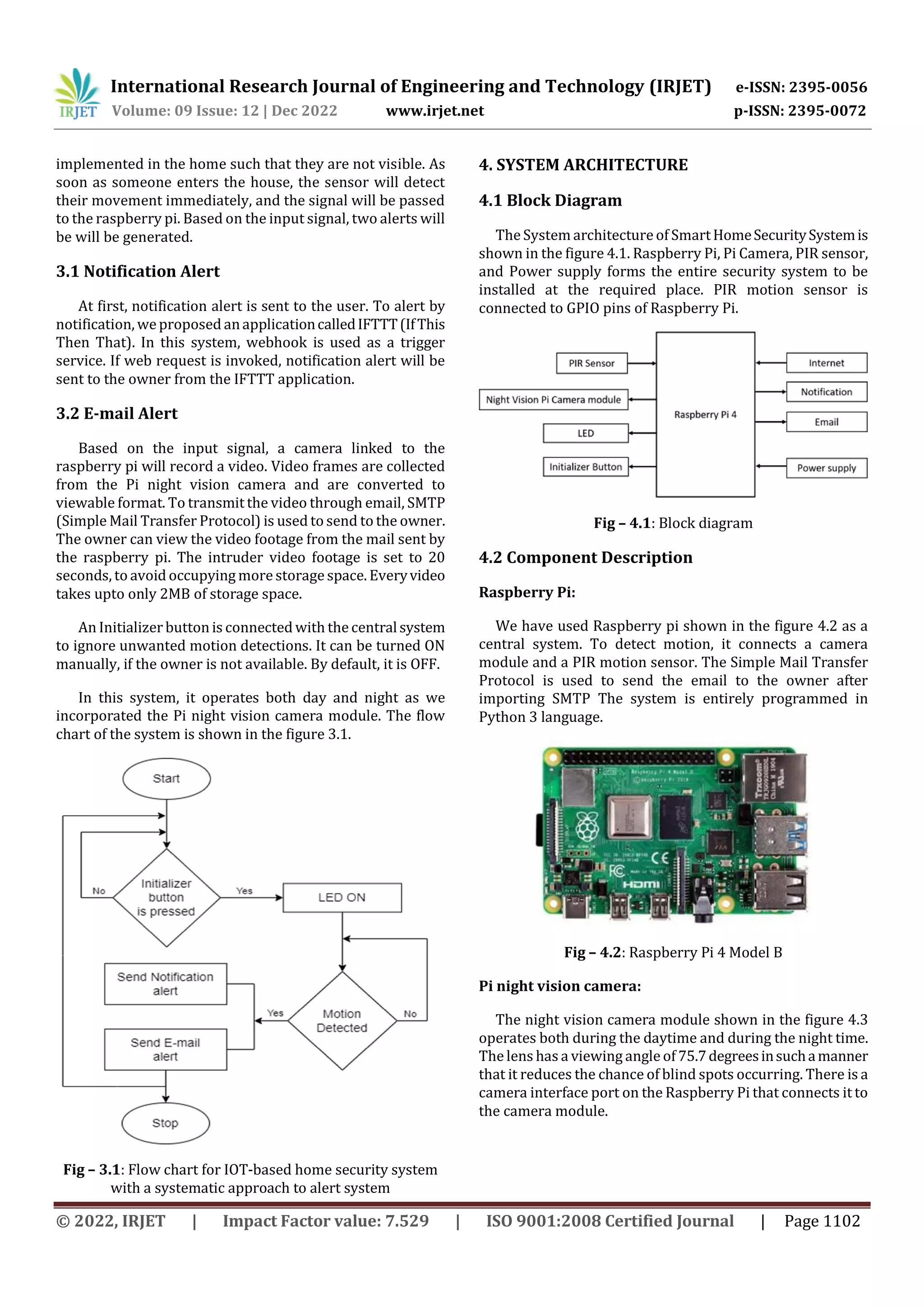 Home Security System based on IOT: A Systematic Alert System | PDF