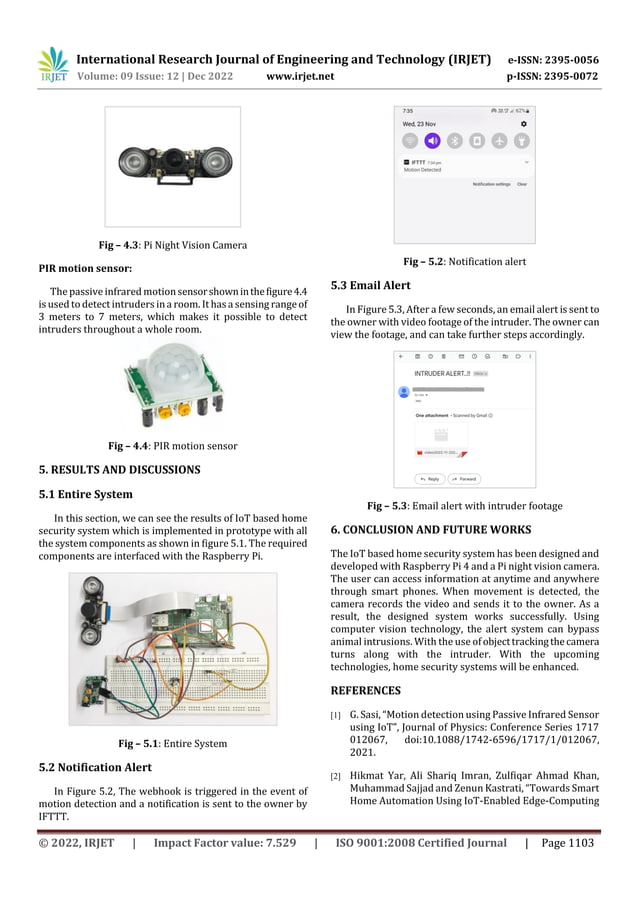 Home Security System based on IOT: A Systematic Alert System | PDF