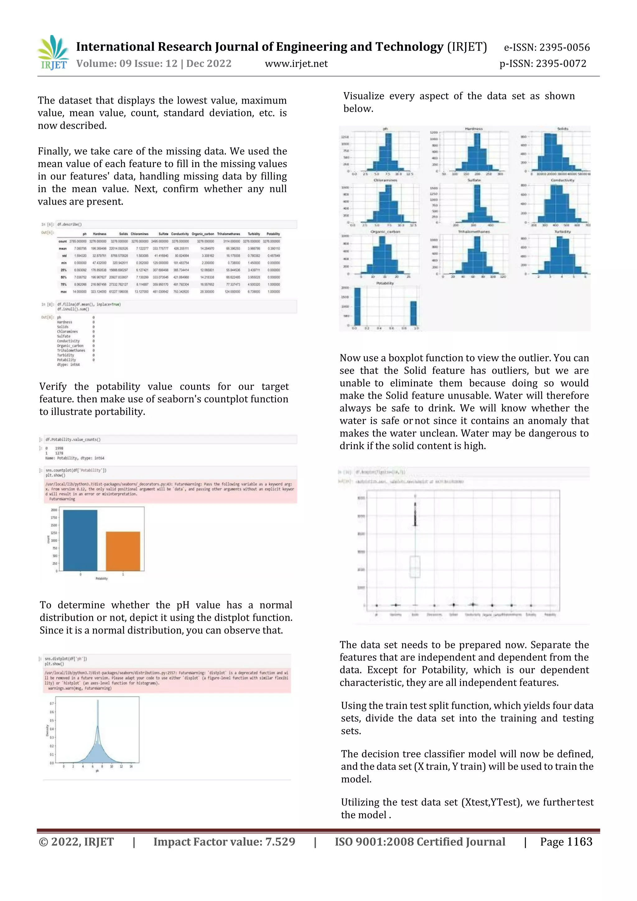 Water Quality Prediction using Machine Learning | PDF