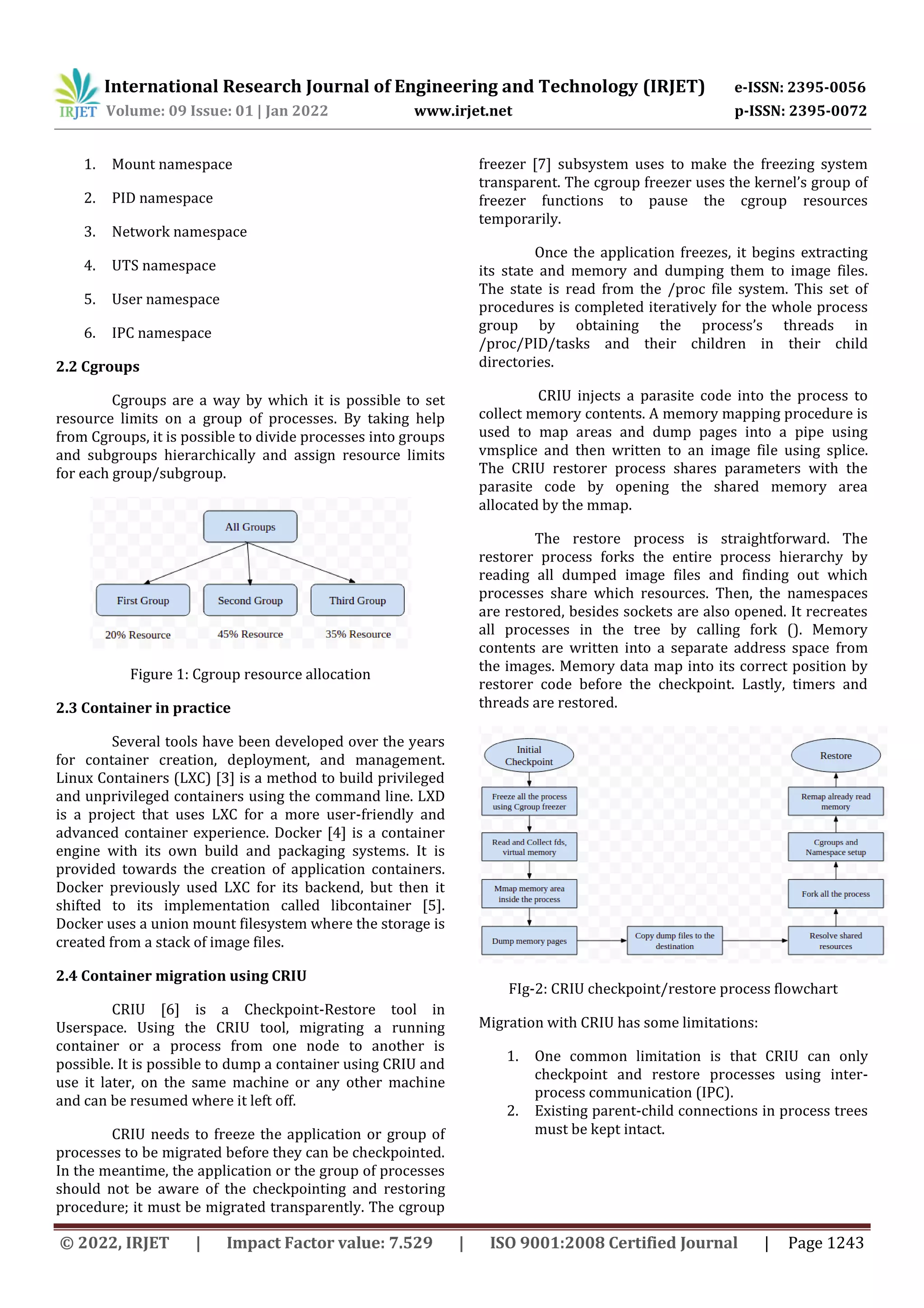 Understanding Migration Mechanisms of Containers using CRIU | PDF | Operating Systems | Computer ...
