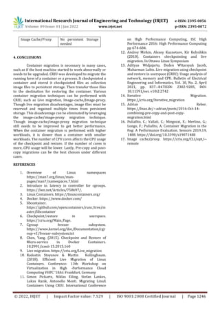 Understanding Migration Mechanisms of Containers using CRIU | PDF ...
