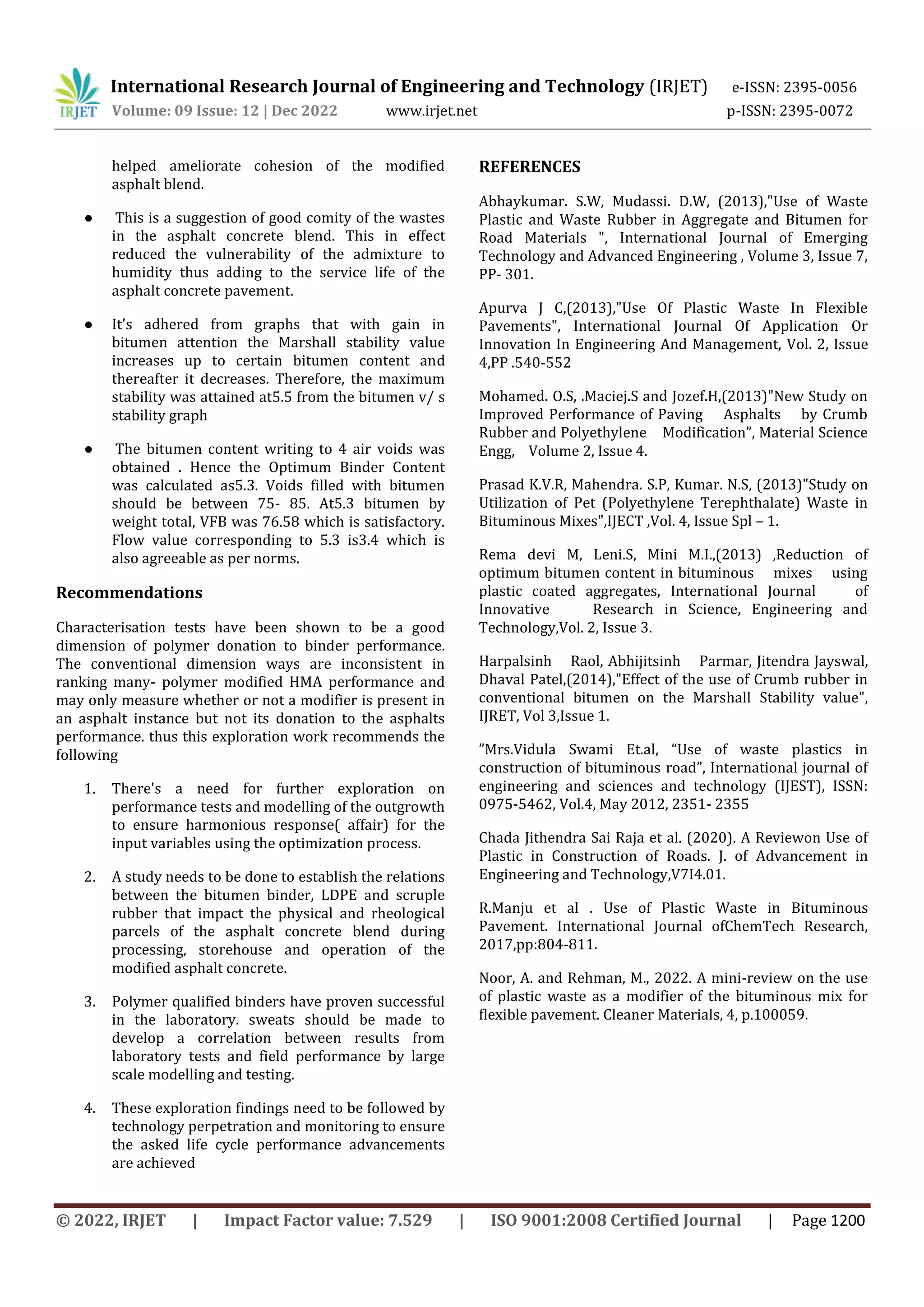 Using Waste Plastic And Rubber In Asphalt Flexible Pavement | PDF