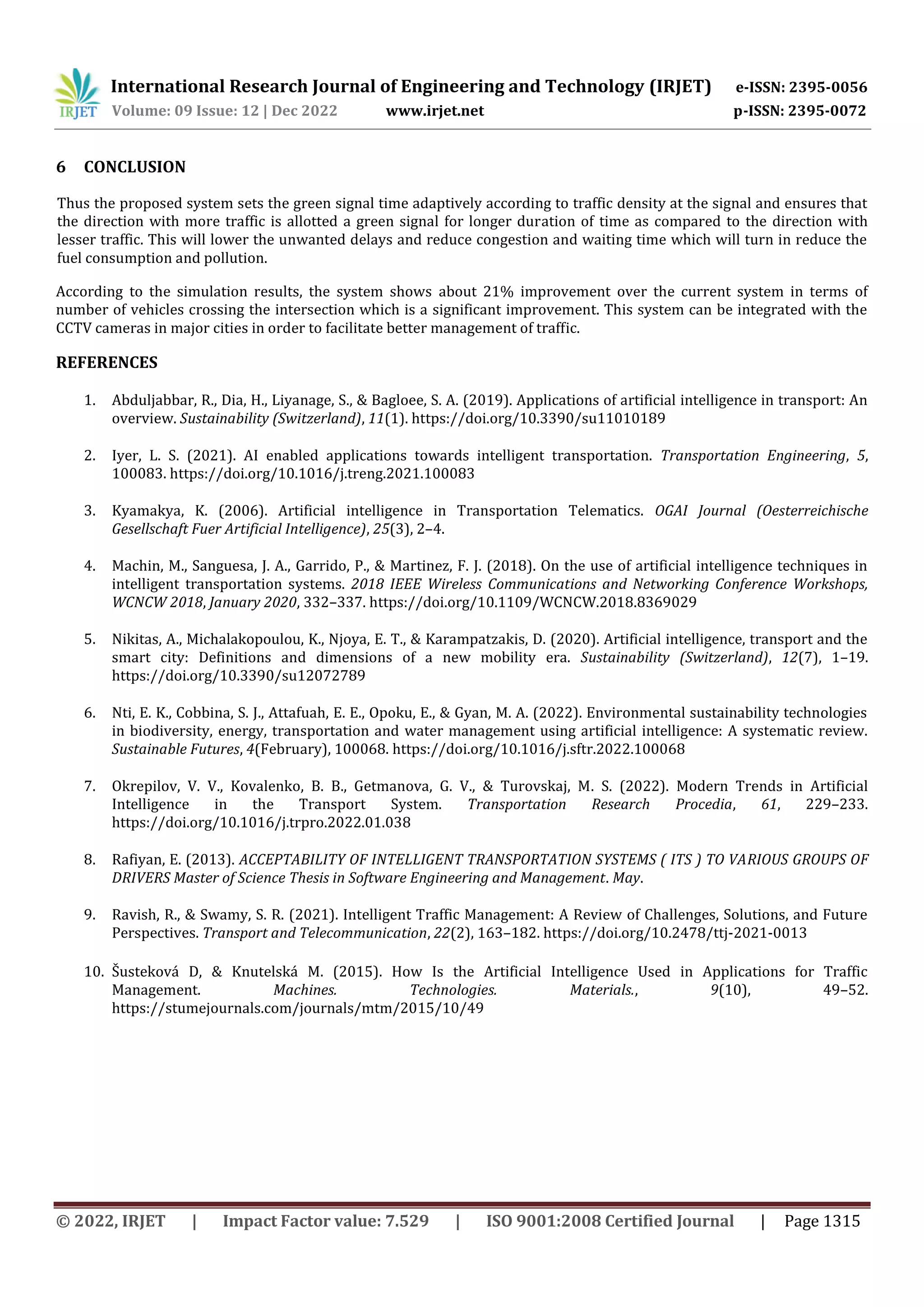 Study of road transport system for Amravati city using Artificial ...