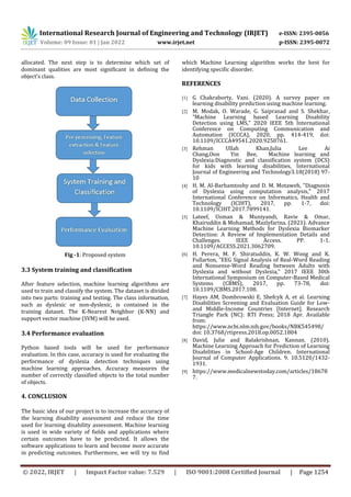 Identification of Learning Disability using ML | PDF
