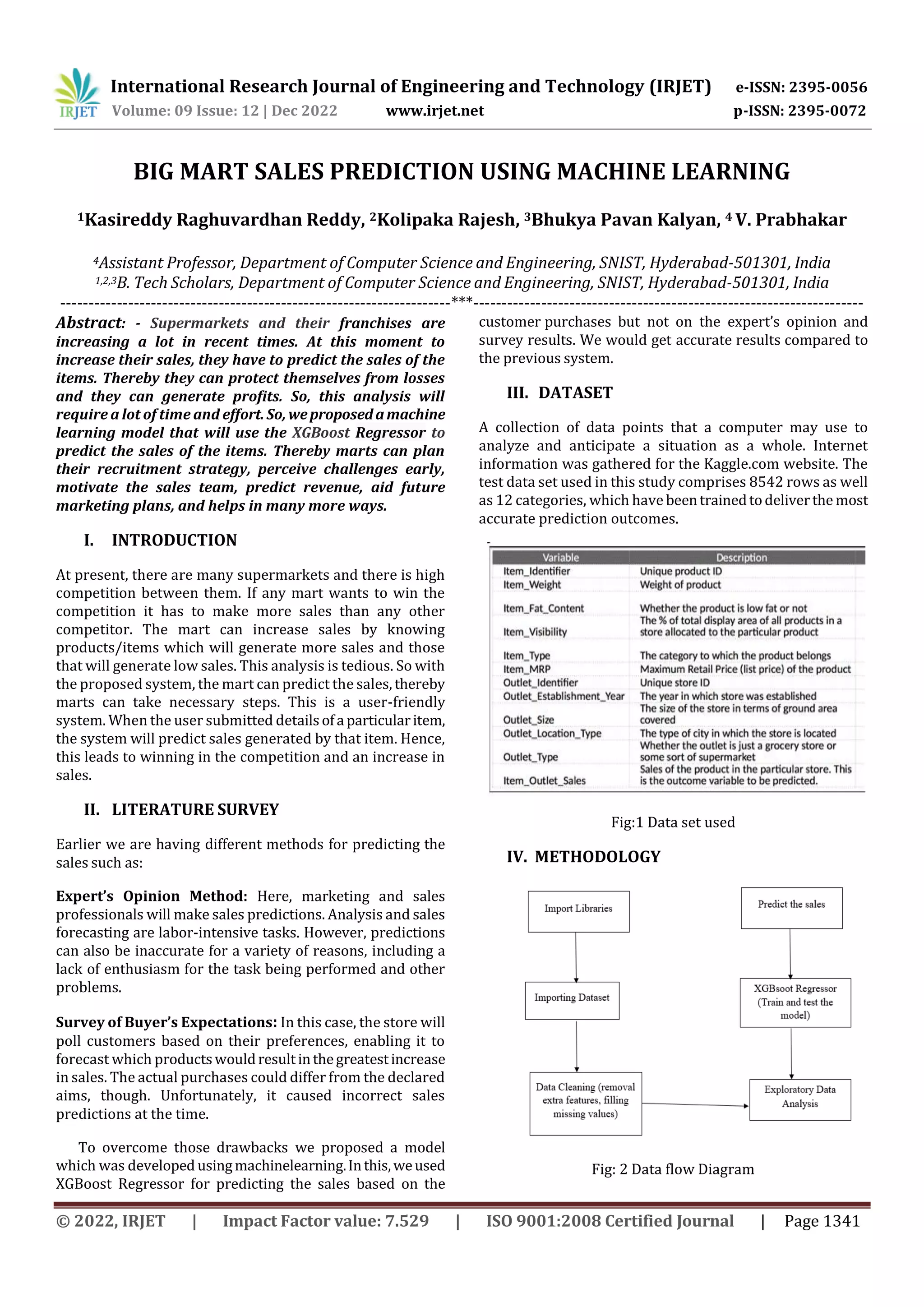 BIG MART SALES PREDICTION USING MACHINE LEARNING | PDF