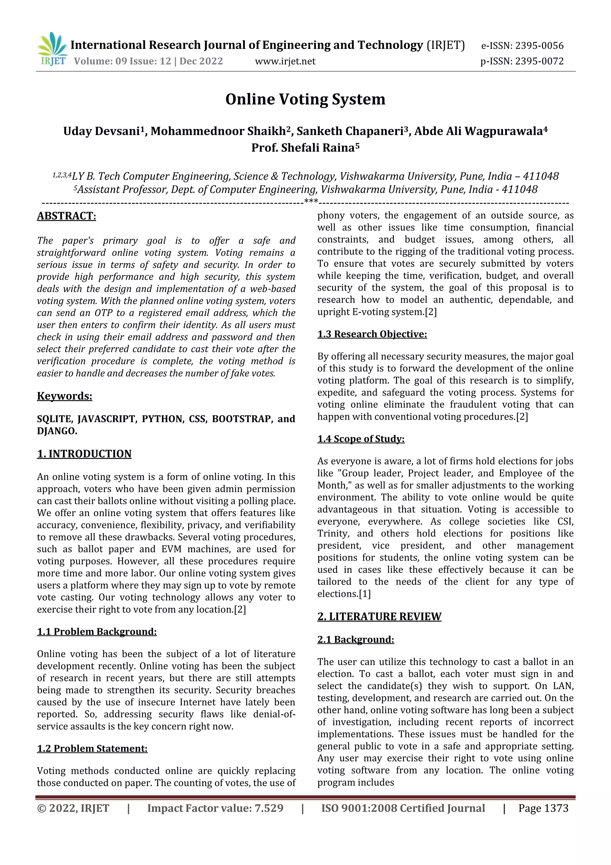 Online Voting System | PDF