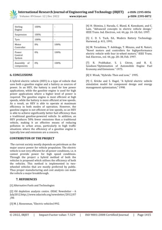 “DESIGN AND IMPLEMENTATION OF HYBRID ELECTRIC VEHICLE” | PDF