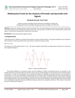 Mathematical Tools for the Analysis of Periodic and Aperiodic Grid Signals | PDF | Chemistry ...