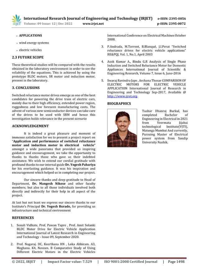 Application And Performance Of Switched Reluctance Motor And Induction Motor In Electrical