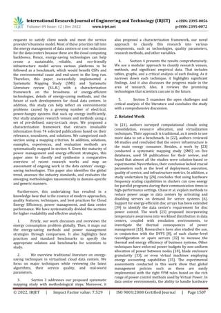 Energy Efficient Technologies for Virtualized Cloud Data Center: A Systematic Mapping Study (SMS ...