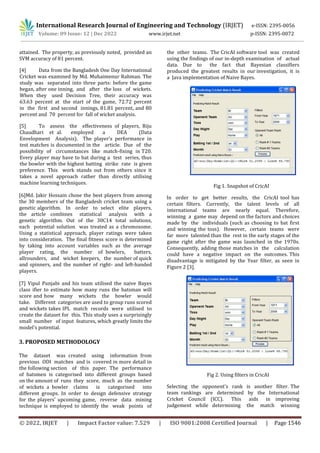 Machine Learning Based Selection of Optimal Sports team based on the Players Performance | PDF