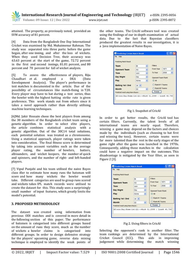 Machine Learning Based Selection of Optimal Sports team based on the ...