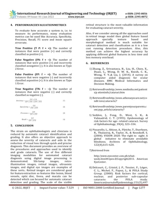 CATARACT DISEASE DETECTION AND CLASSIFICATION USING RETINAL IMAGE MODEL ...