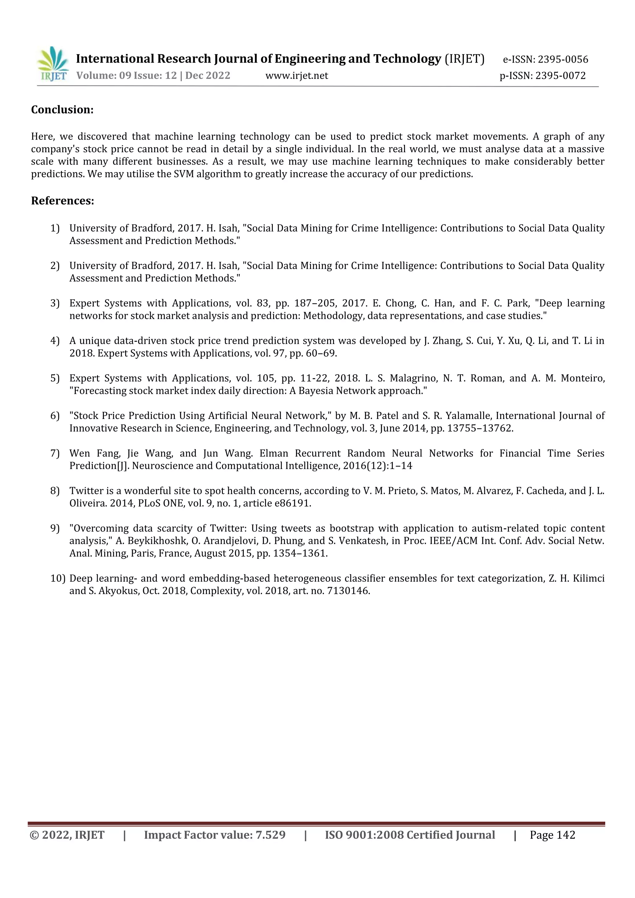 STOCK MARKET ANALYZING AND PREDICTION USING MACHINE LEARNING TECHNIQUES ...