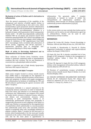 A REVIEW ON ANTI INFLAMMATORY ACTIVITY OF CHOLINE AND ITS DERIVATIVES ...