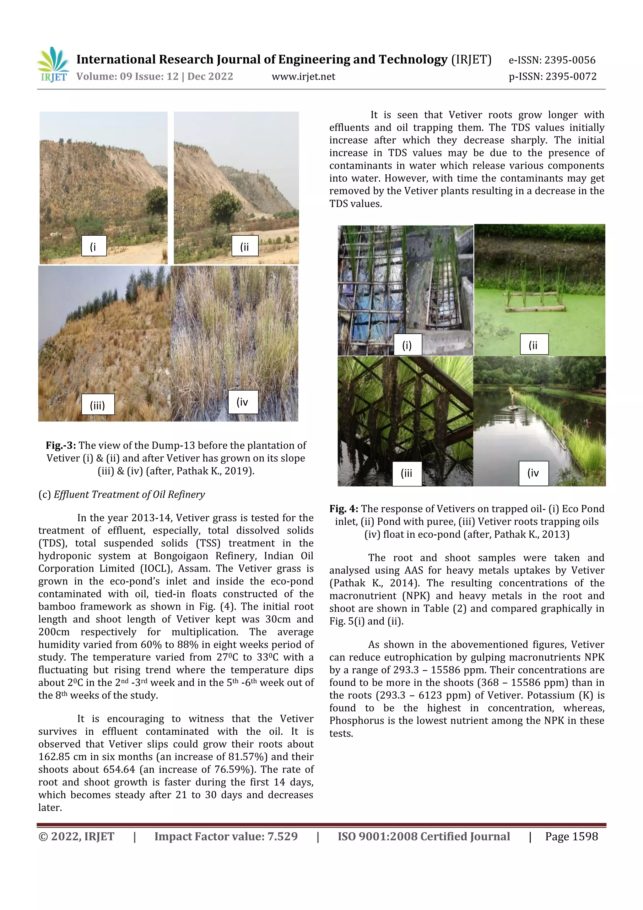 Application of Vetiver Grass Technology for Dump slope stabilization ...
