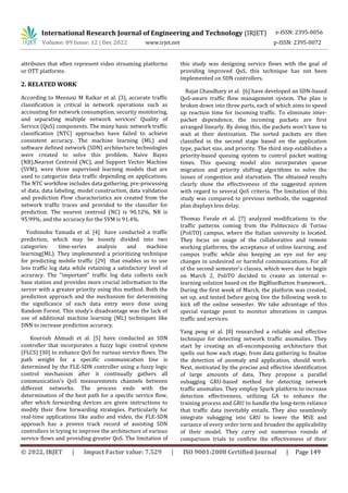 Classification of Software Defined Network Traffic to provide Quality of Service | PDF