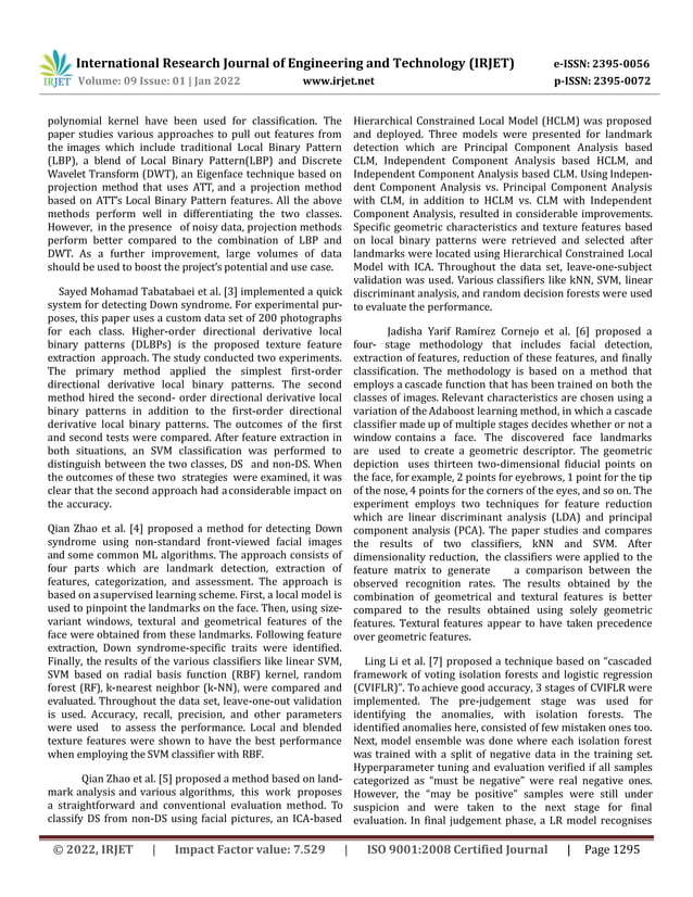 A Comprehensive Survey on Down Syndrome Identification using Facial ... A Comprehensive Survey on Down Syndrome Identification using Facial ...