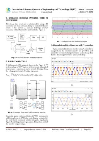 Comparison of Cascaded H-Bridge Multilevel Inverter connected to grid using PI and fuzzy logic ...