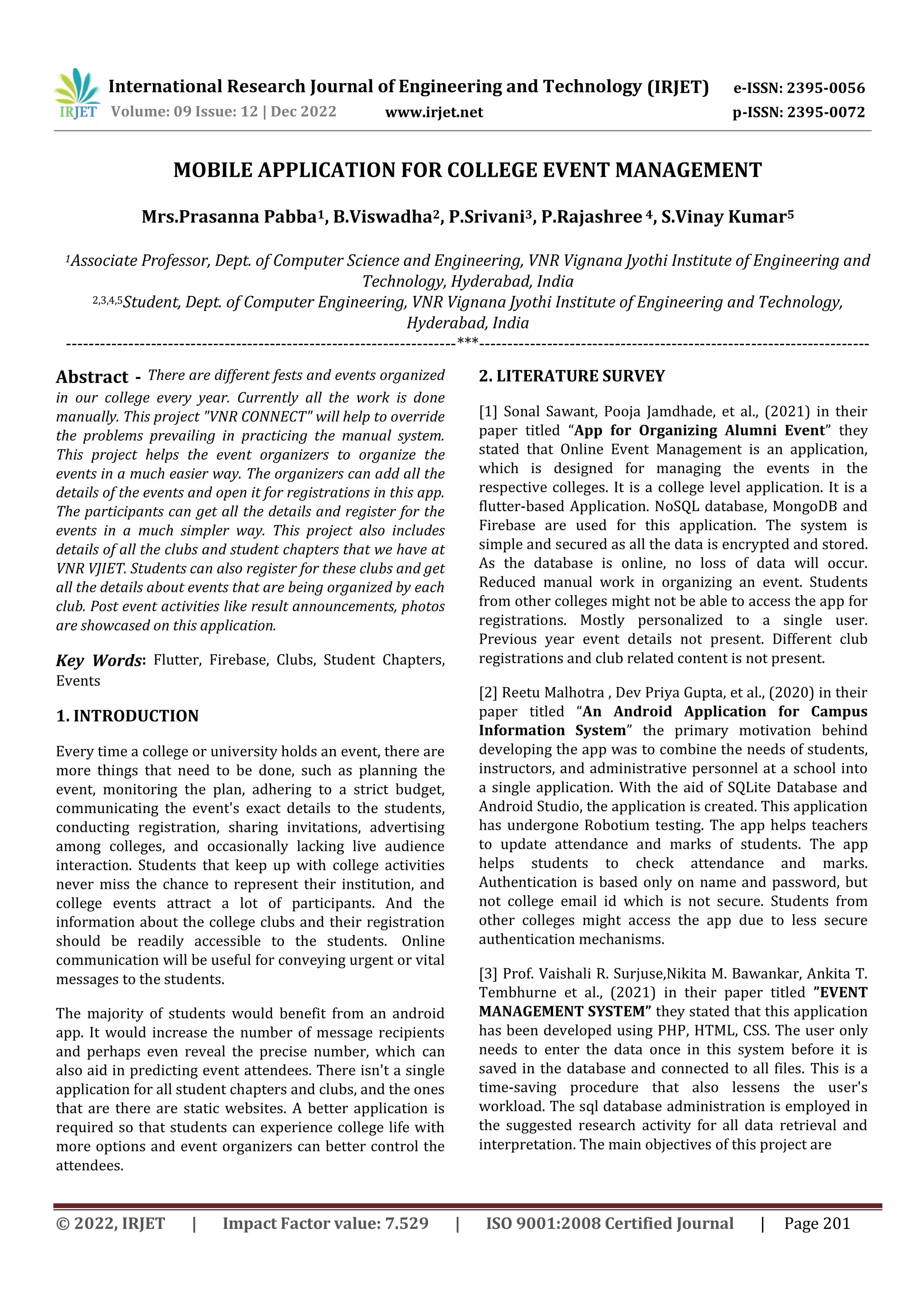 MOBILE APPLICATION FOR COLLEGE EVENT MANAGEMENT | PDF