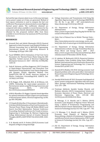 Estimating Quadratic Cost Curve Coefficients of Thermal Power Plant ...