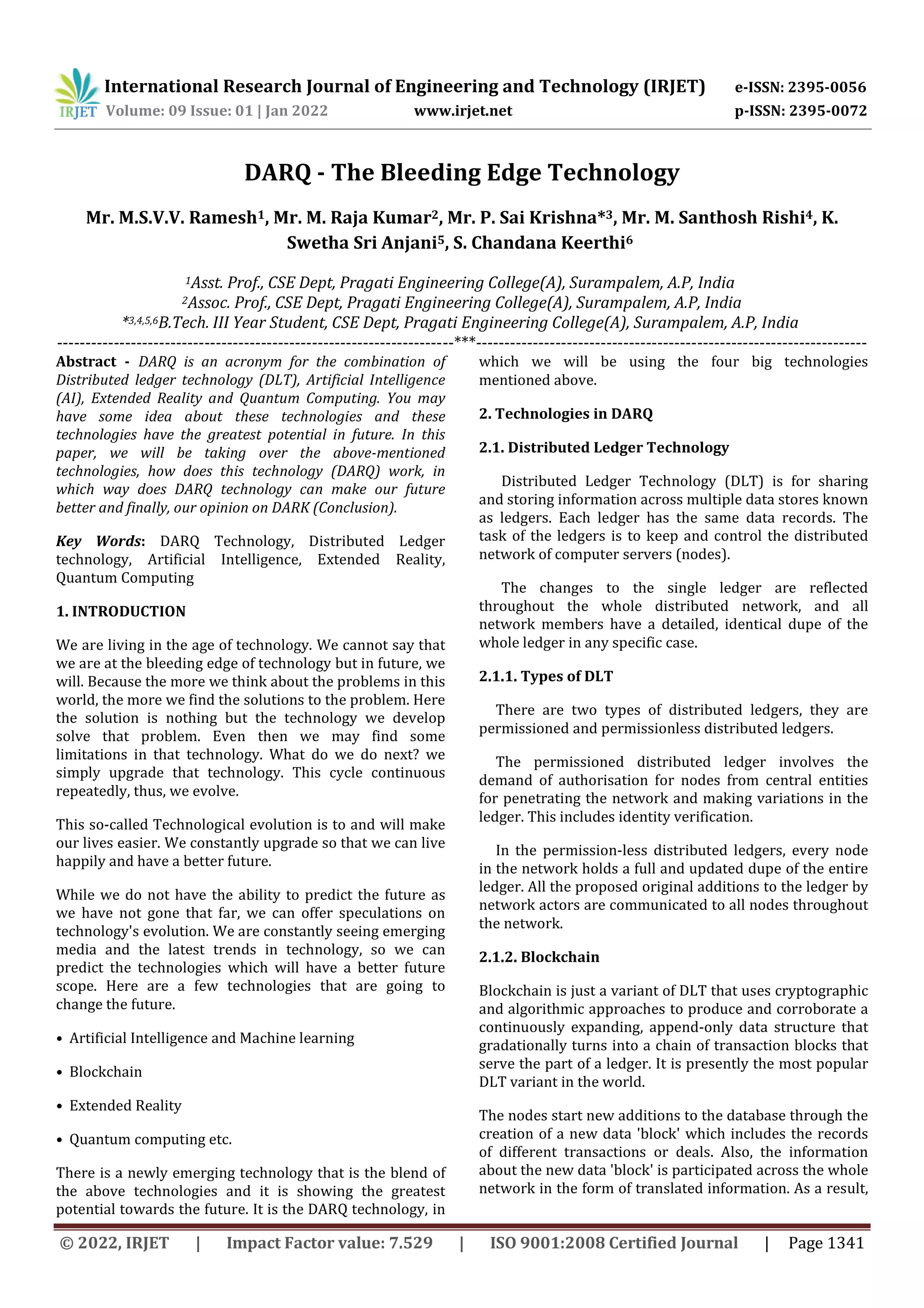 DARQ - The Bleeding Edge Technology | PDF