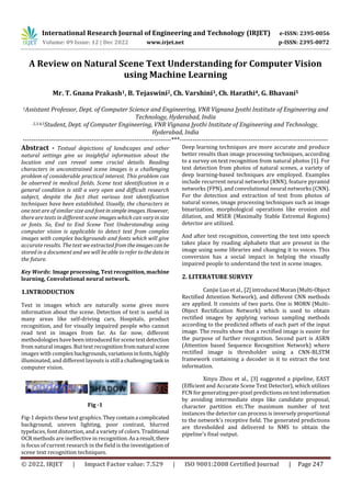 A Review on Natural Scene Text Understanding for Computer Vision using Machine Learning | PDF
