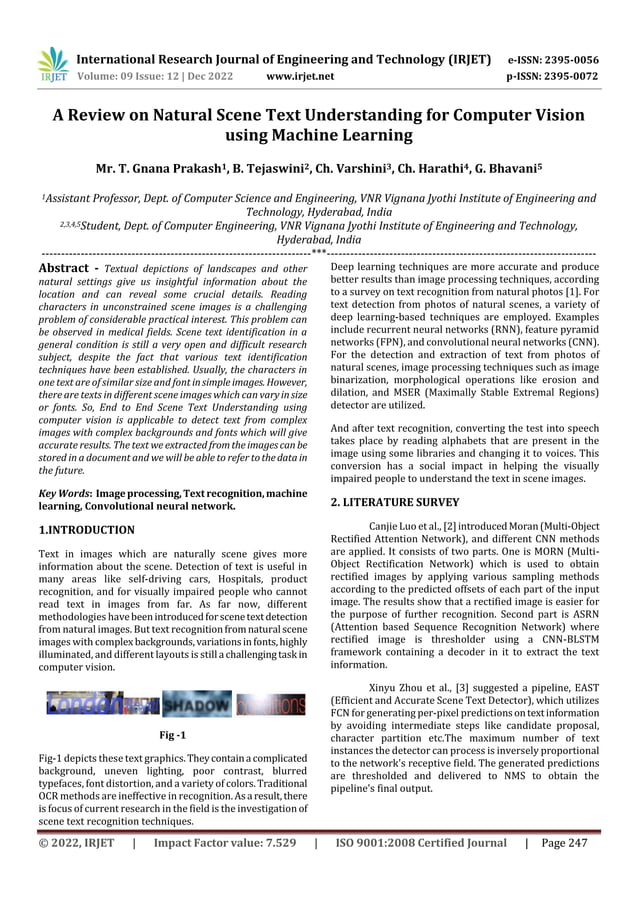 A Review on Natural Scene Text Understanding for Computer Vision using Machine Learning | PDF