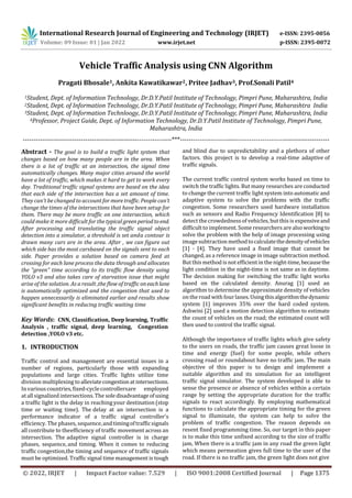 Vehicle Traffic Analysis using CNN Algorithm | PDF