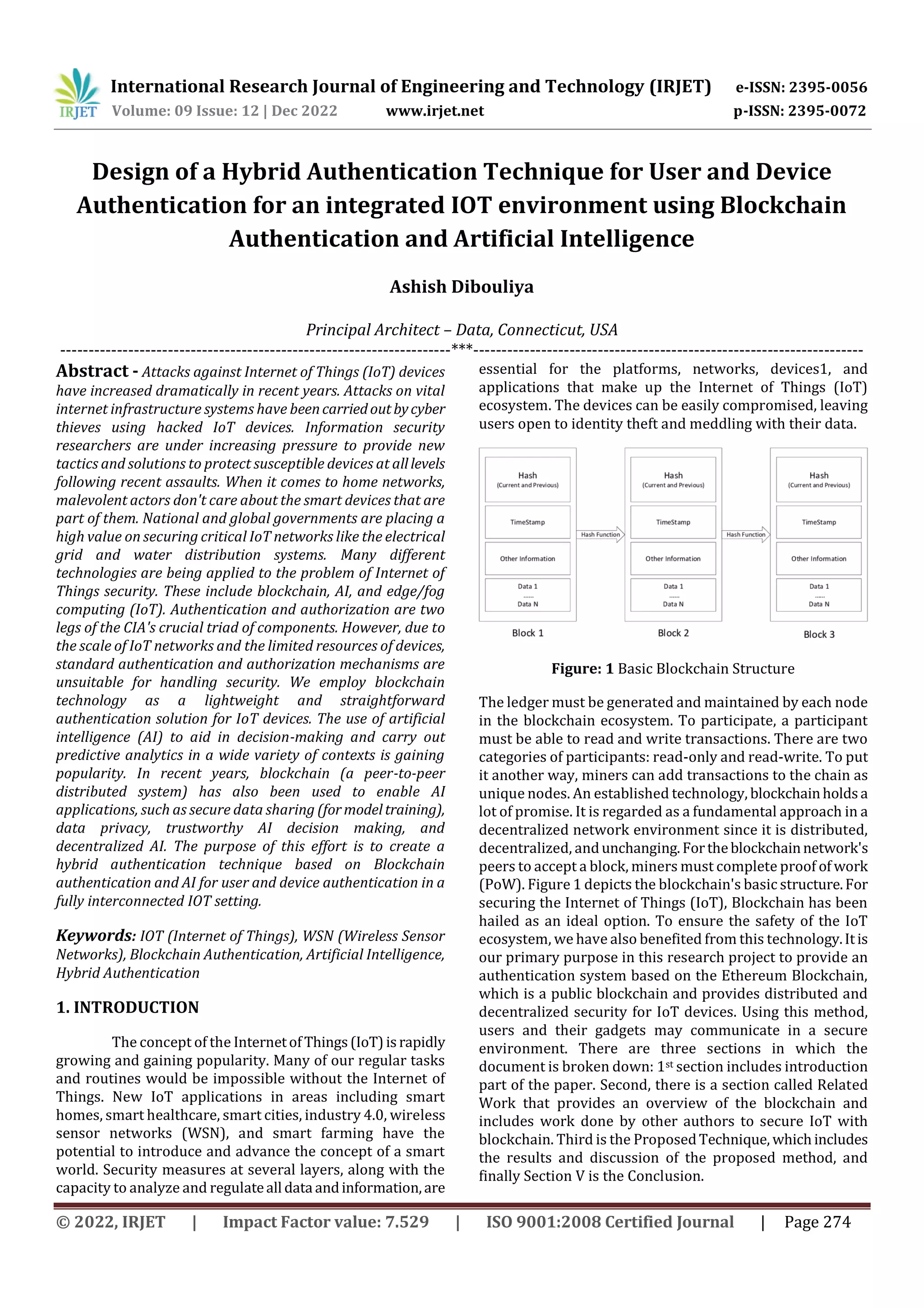 Design Of A Hybrid Authentication Technique For User And Device Authentication For An Integrated