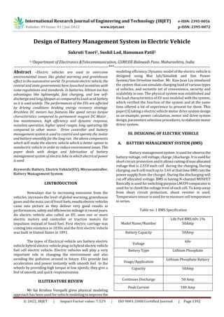 Design of Battery Management System in Electric Vehicle | PDF