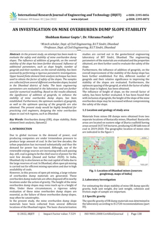 AN INVESTIGATION ON MINE OVERBURDEN DUMP SLOPE STABILITY | PDF