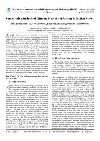 Comparative Analysis of Different Methods of Starting Induction Motor | PDF