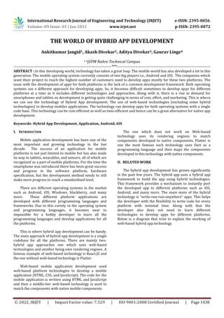 THE WORLD OF HYBRID APP DEVELOPMENT | PDF
