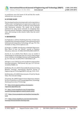 Prediction of Used Car Prices using Machine Learning Techniques | PDF