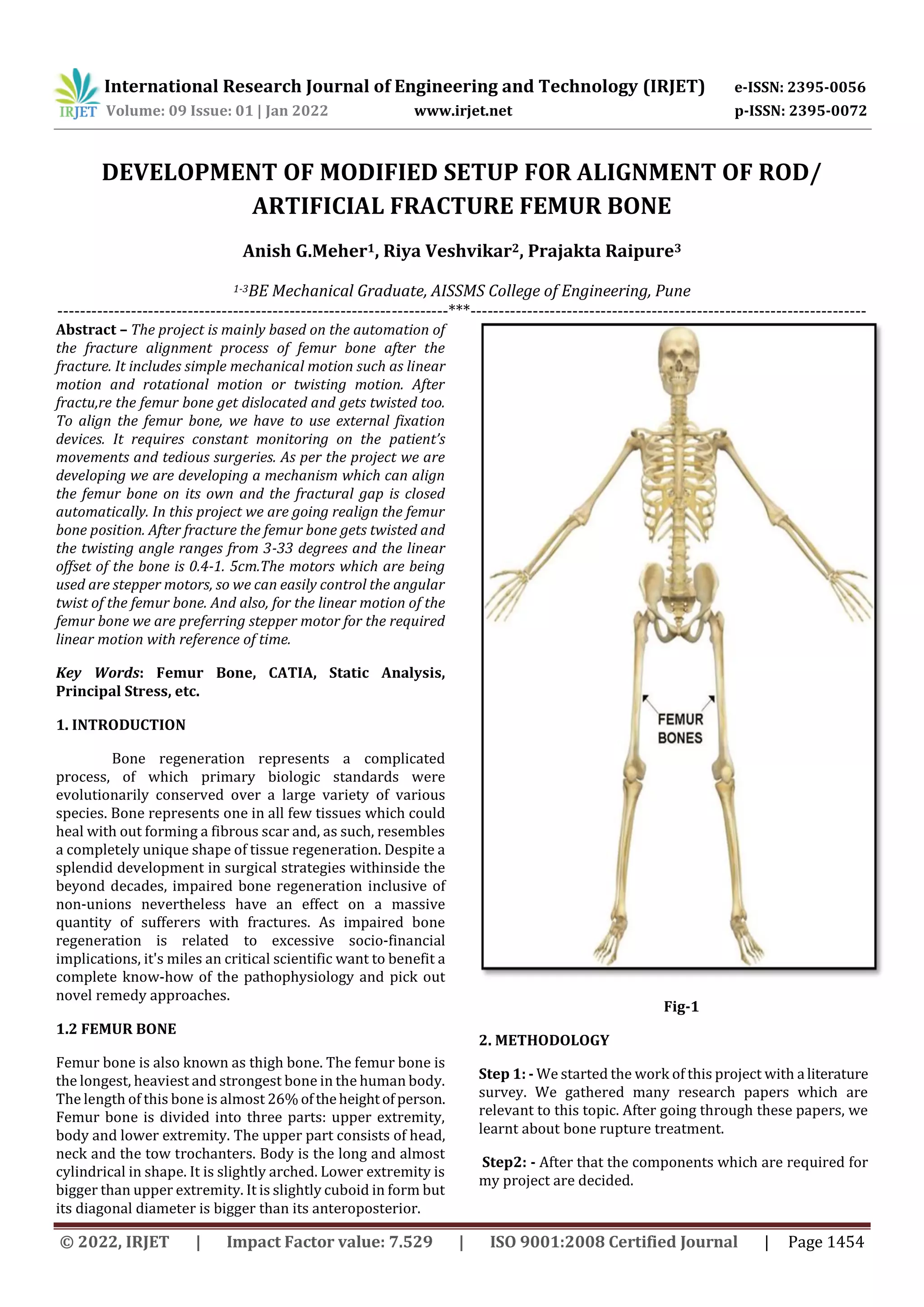 DEVELOPMENT OF MODIFIED SETUP FOR ALIGNMENT OF ROD/ ARTIFICIAL FRACTURE ...