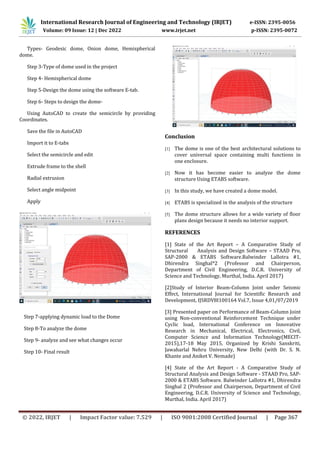 Study of Dome Structure Using Finite Element-Based Software E-Tab for Dynamic Loading | PDF ...