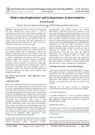 What is Data Exploration? and its Importance in Data Analytics | PDF