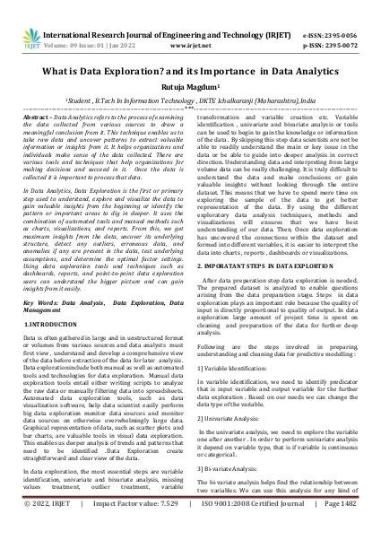 What is Data Exploration? and its Importance in Data Analytics | PDF