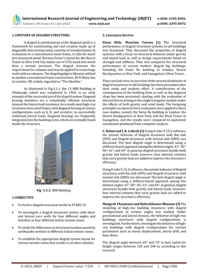 A Review Paper on Comparative Analysis of Diagrid Structure with Various Indian Seismic Zone ...