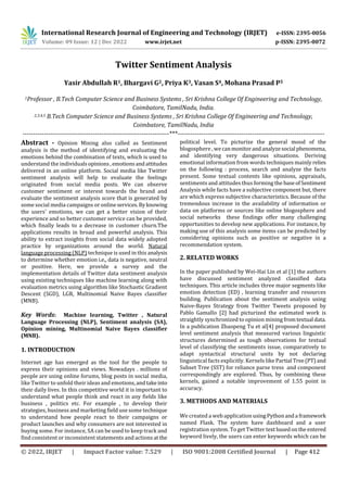 Twitter Sentiment Analysis | PDF