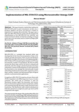 Implementation of MIL-STD1553 using Microcontroller Atmega 328P | PDF | Computer Peripherals ...