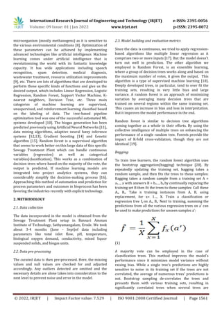 Prognosis of Biogas Production from Sewage Treatment Plant using Machine Learning | PDF