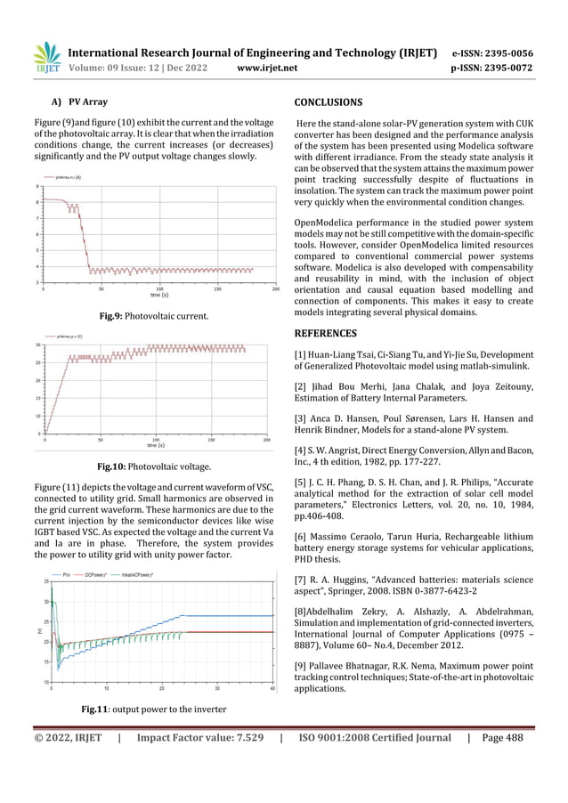 Simulation of MPPT Controller for photovoltaic system Grid-connected using Modelica | PDF
