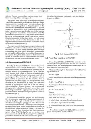 Real and Reactive Power Compensation by using Diode Clamped Multilevel Inverter based STATCOM | PDF