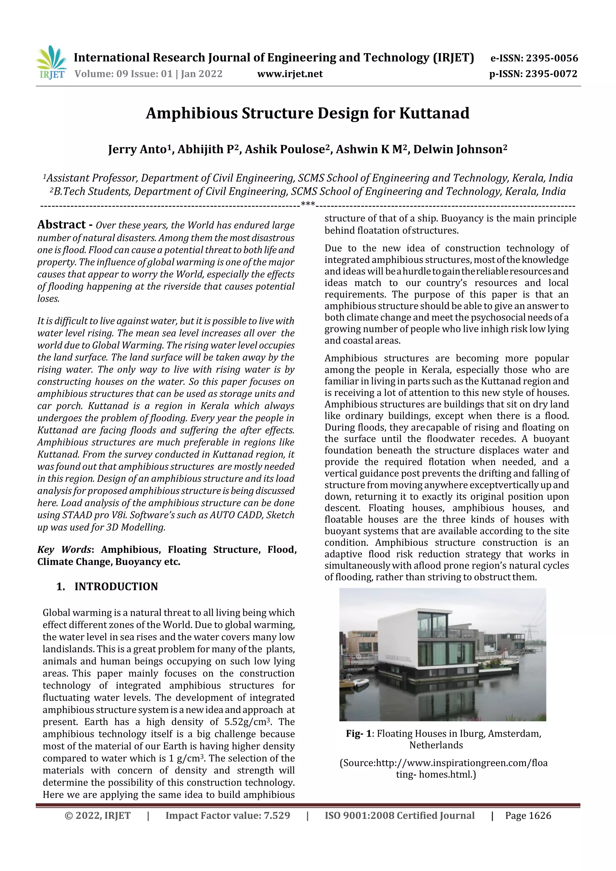Amphibious Structure Design for Kuttanad | PDF