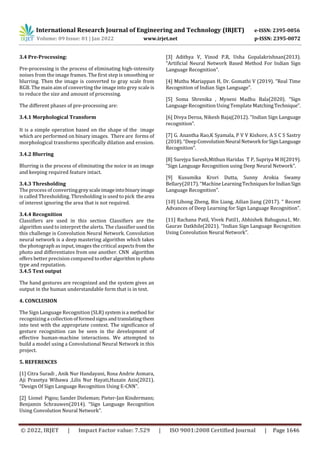 SIGN LANGUAGE RECOGNITION USING MACHINE LEARNING | PDF