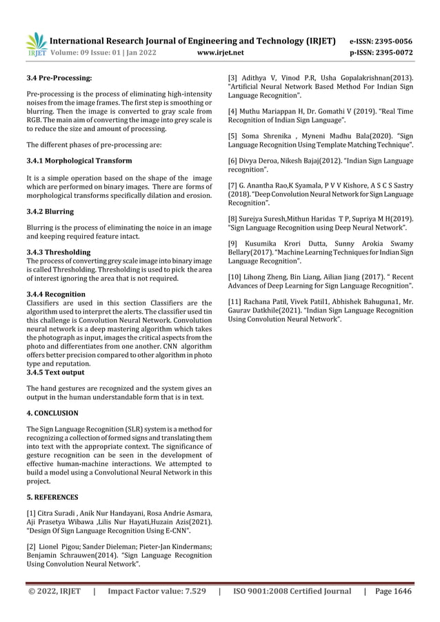 SIGN LANGUAGE RECOGNITION USING MACHINE LEARNING | PDF