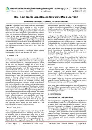 Real time Traffic Signs Recognition using Deep Learning | PDF