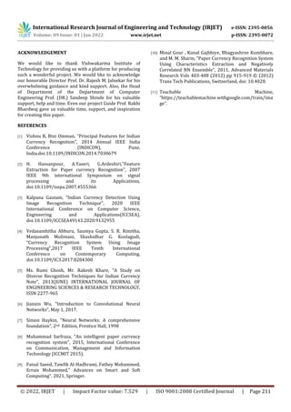 Currency Recognition using Machine Learning | PDF